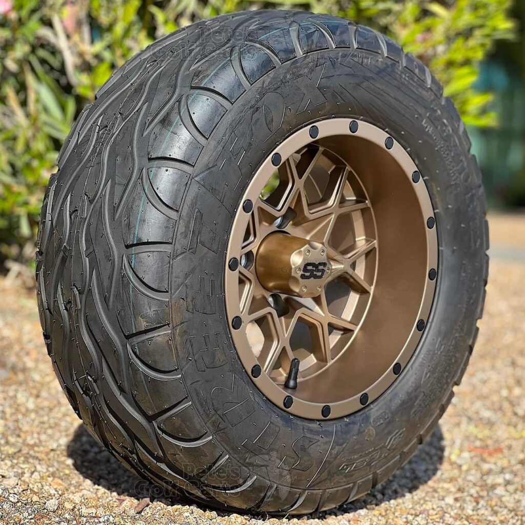 12″ Matrix Matte Bronze Golf Cart Wheels and 23×10-12 DOT Approved ...