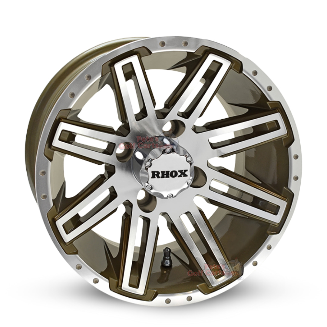 12-inch-rhox-RX265-bronze-machined-golf-cart-wheels-12x7-4x4-bolt ...